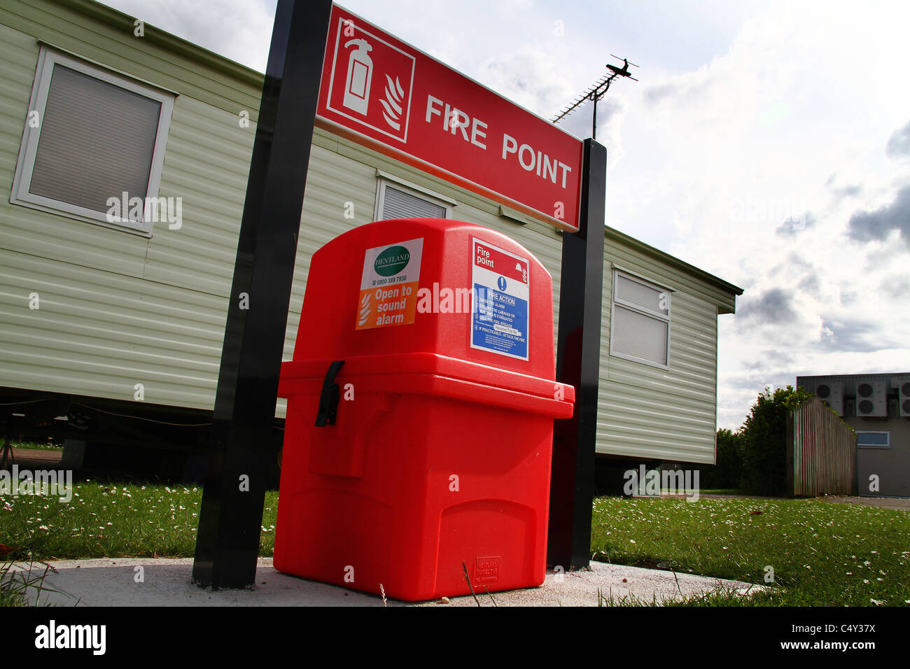 Emergency fire point on caravan site Stock Photo - Alamy