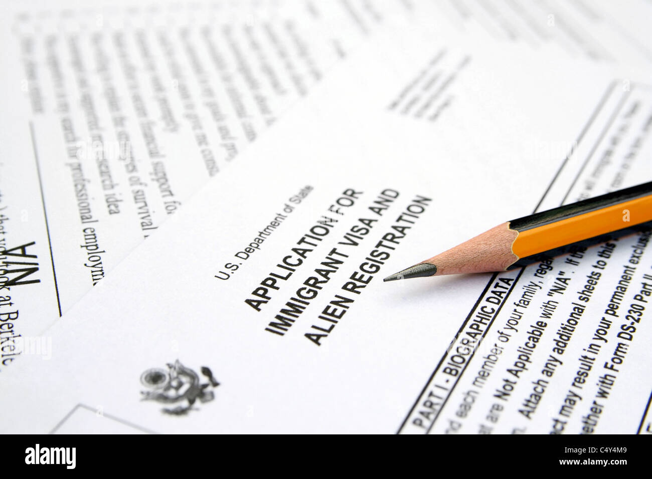 Application for immigrant visa Stock Photo - Alamy