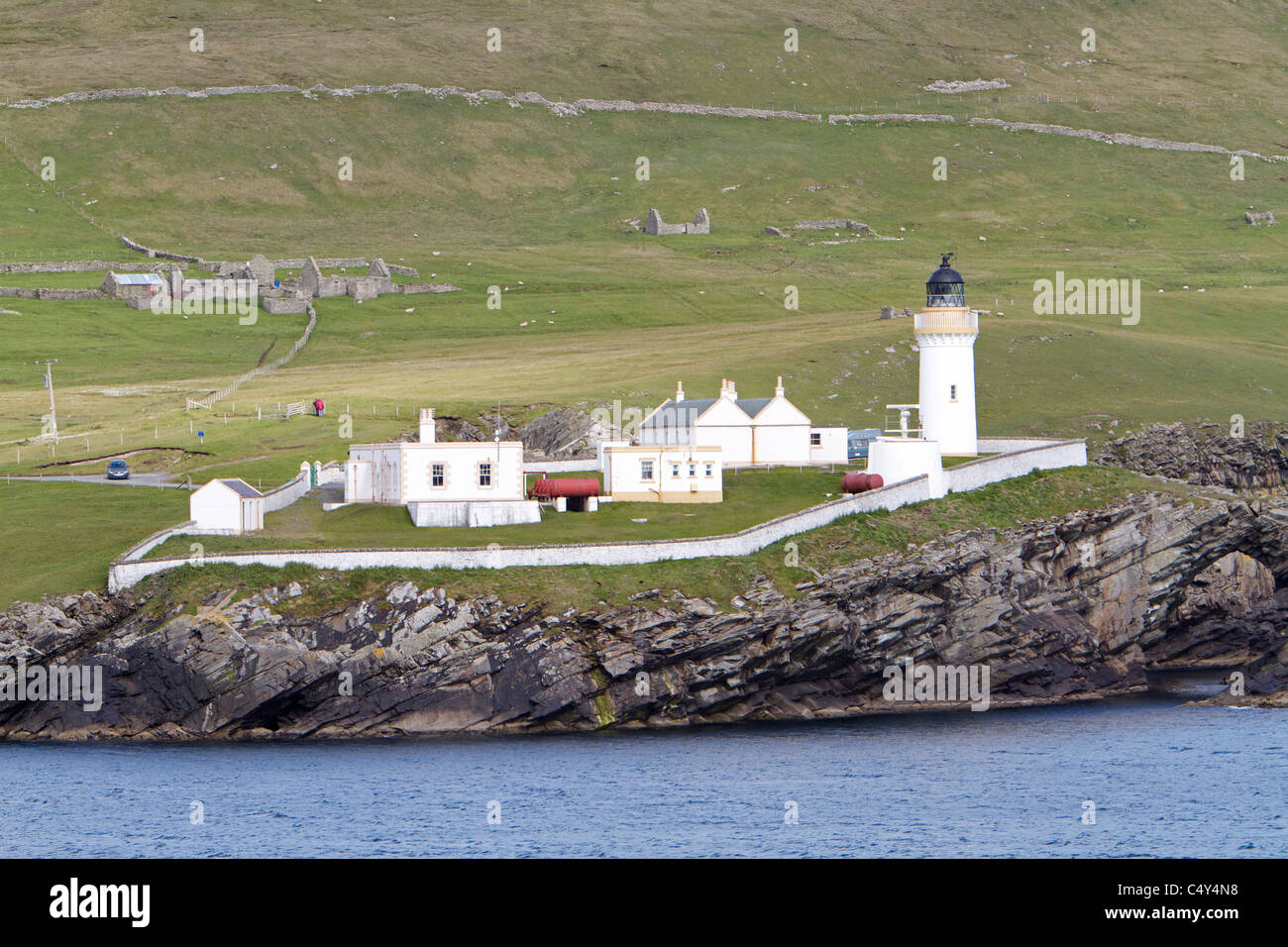 A lighthouse on the isle of Bressay, Shetland isles, UK Stock Photo - Alamy
