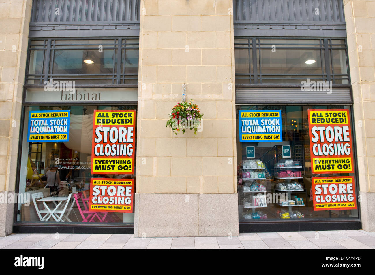 Habitat store closing window display posters signs Cardiff City Centre ...