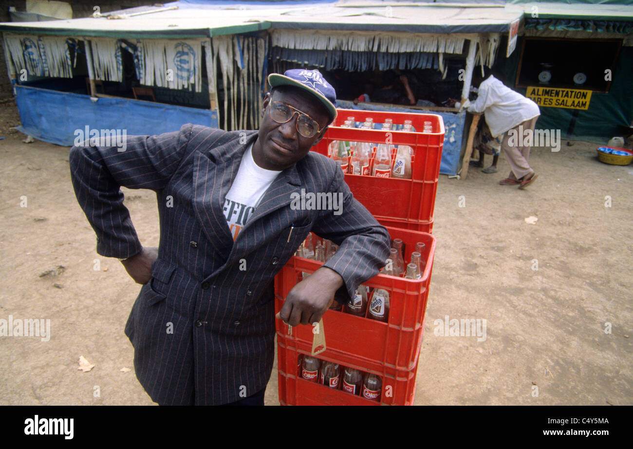 The landlord outside his bar in Lugufu refugee camp, tanzania Stock ...