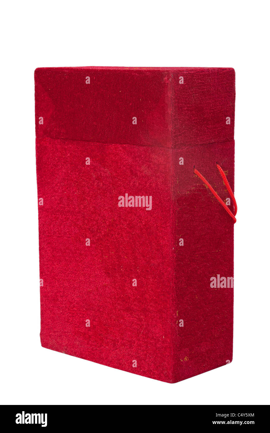 Red velour box isolated on white background Stock Photo - Alamy