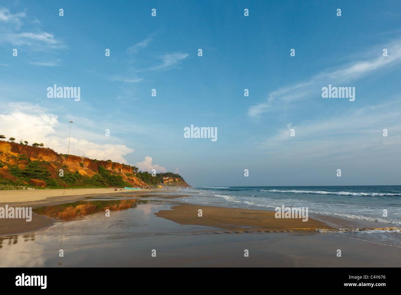 Sunset on tropical beach, Kerala, India Stock Photo - Alamy