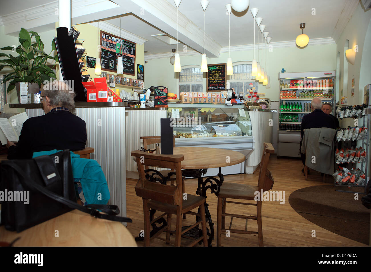 Inside a small Cafe in Glasgow Stock Photo - Alamy