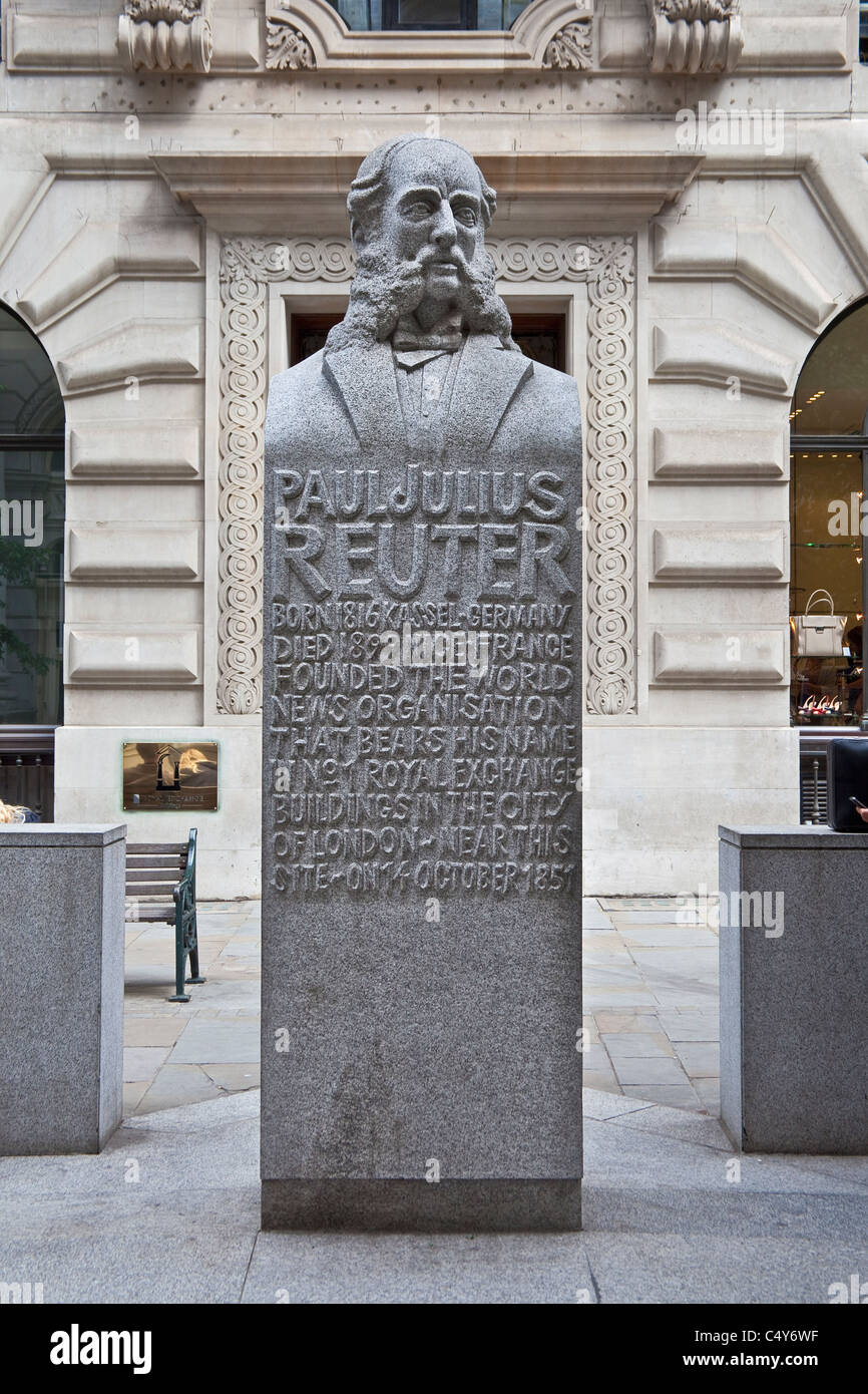 City of London, Royal Exchange Statue of Paul Julius Reuter June 2011 ...