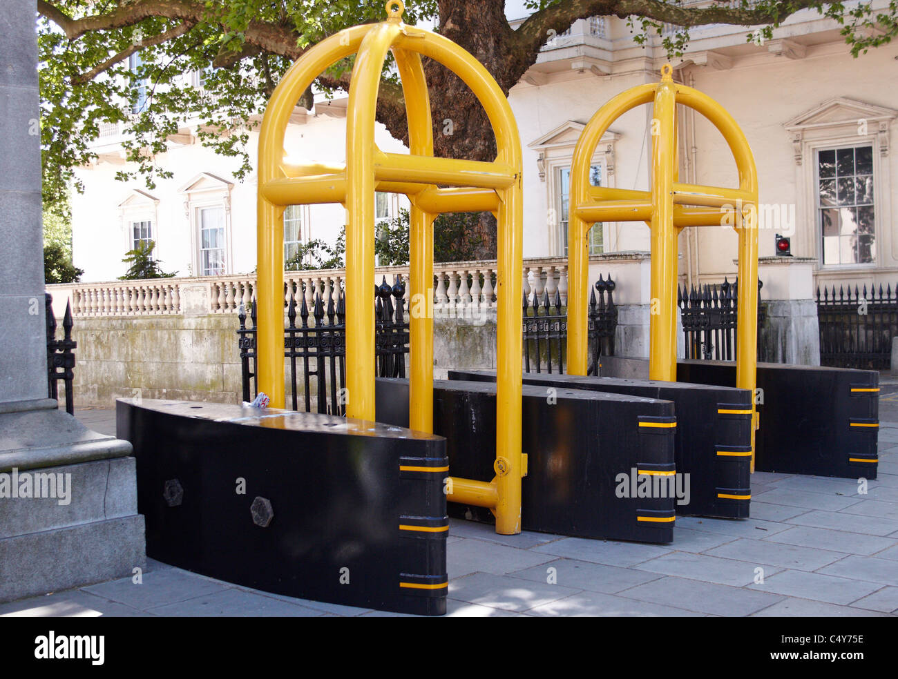 Royal Wedding 2011: security gates installed near The Mall Stock Photo ...