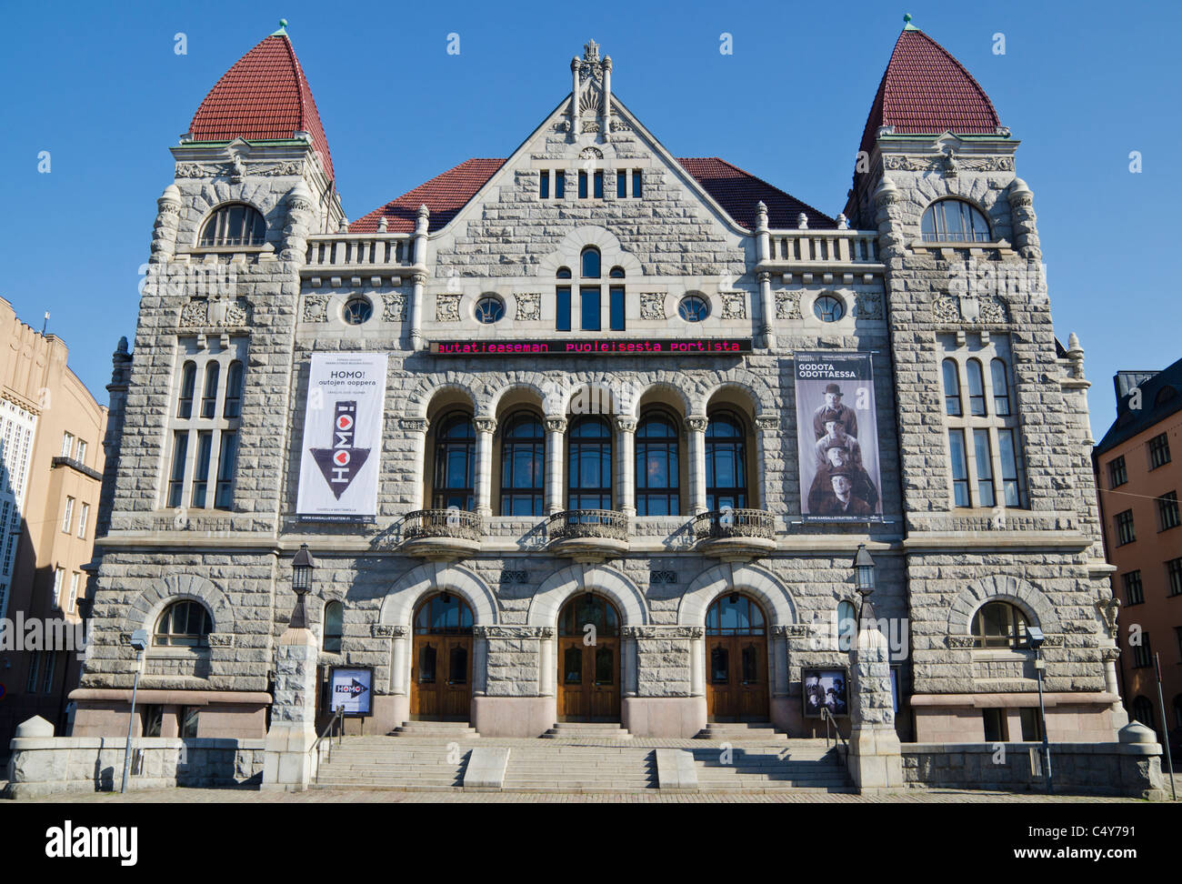 The Finnish National Theatre, Railway Square, Helsinki, Finland Stock ...