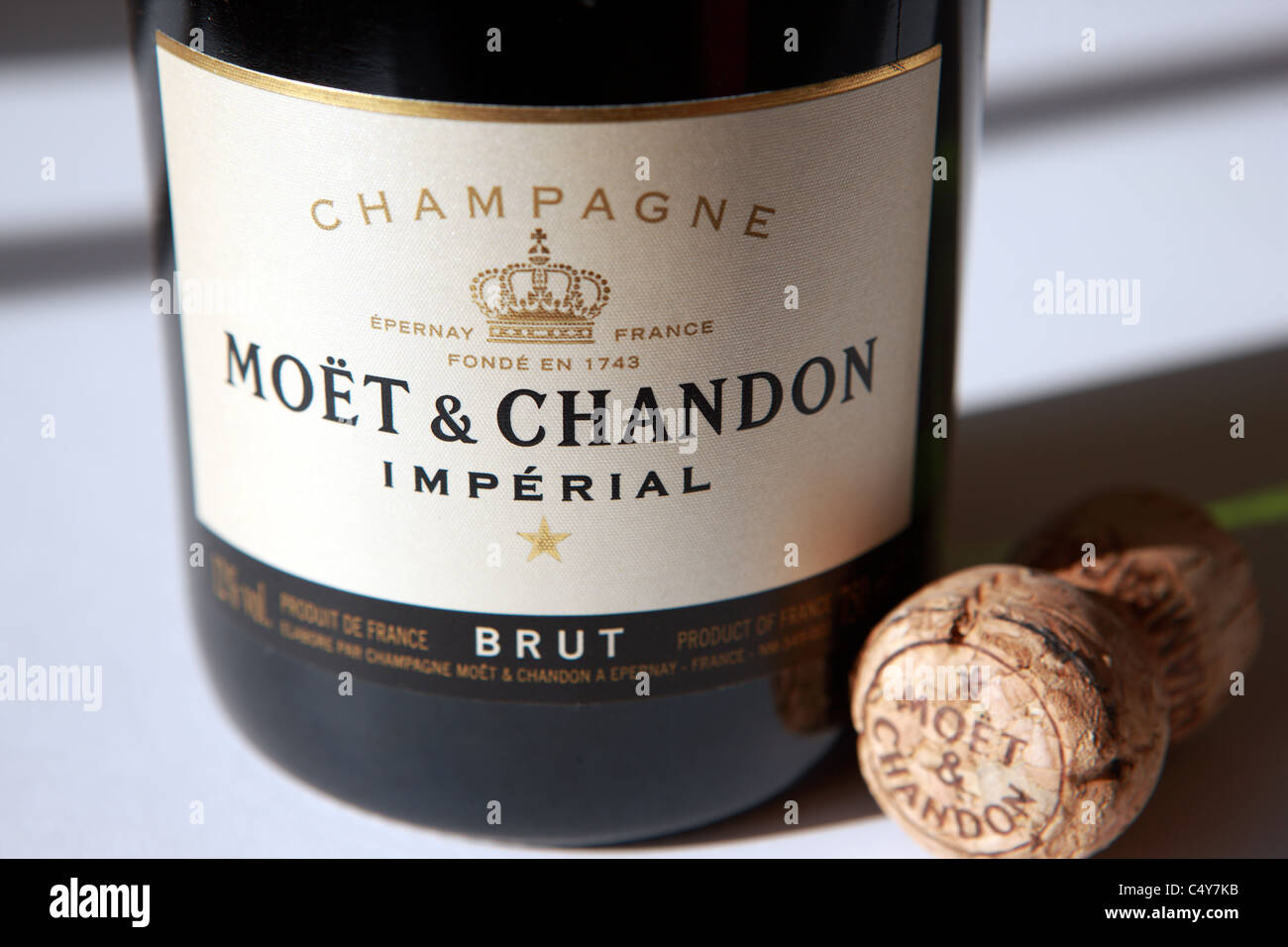 Moet & Chandon bottle of champagne and cork Stock Photo - Alamy