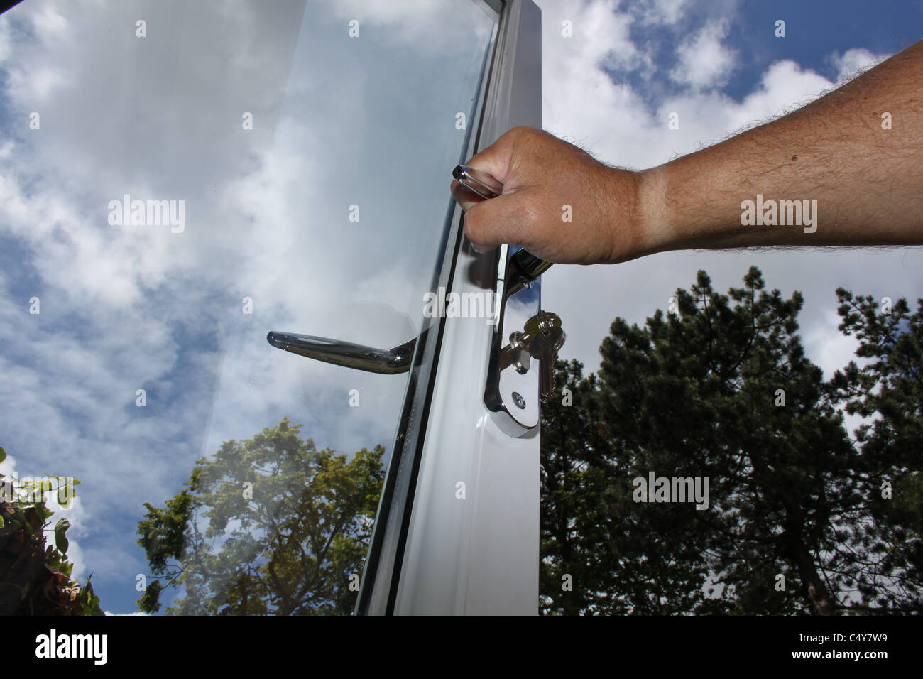 opening and closing new PVC windows and doors Stock Photo - Alamy