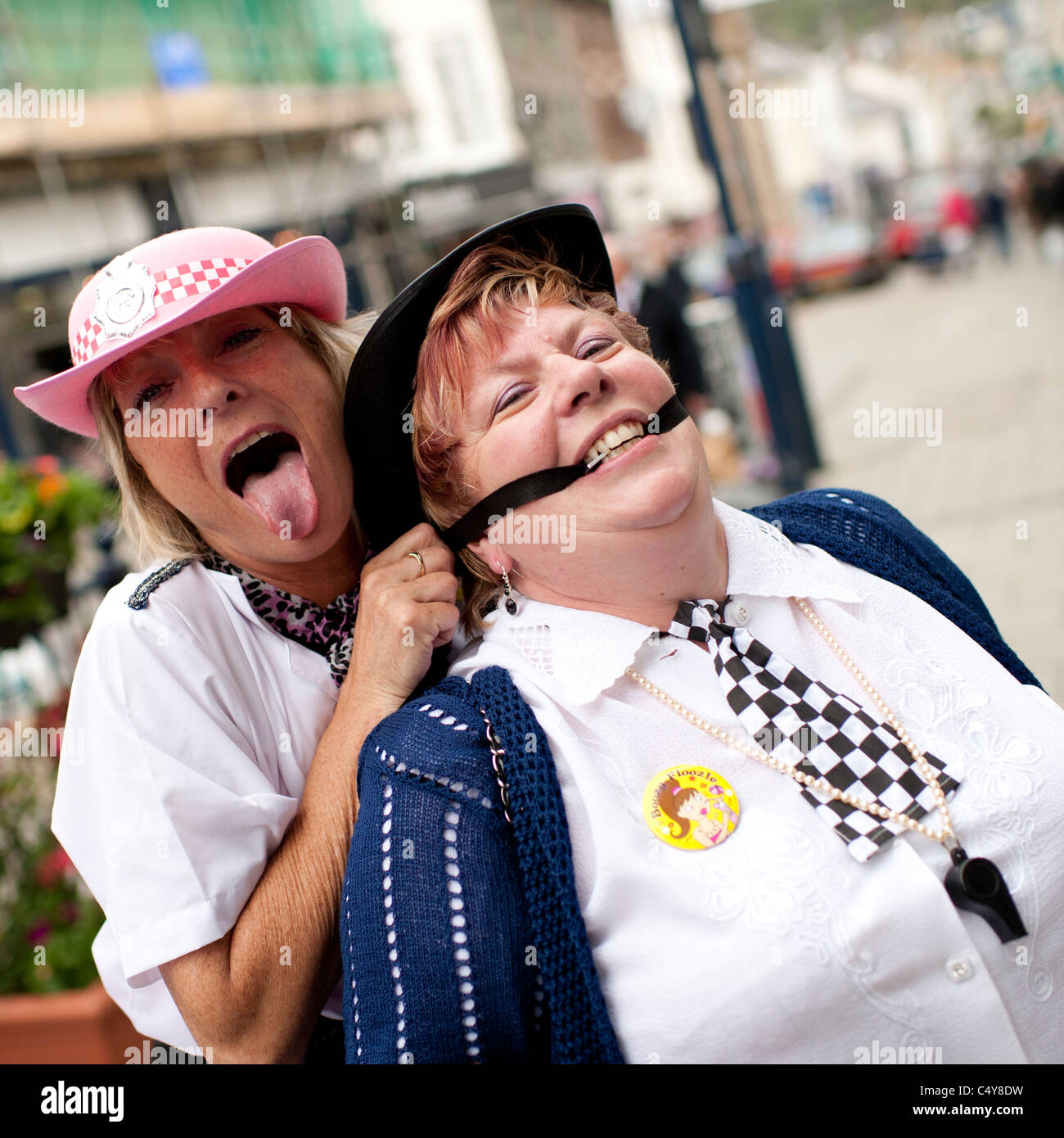 A group of women and girls on a hen night celebration party Aberystwyth ...