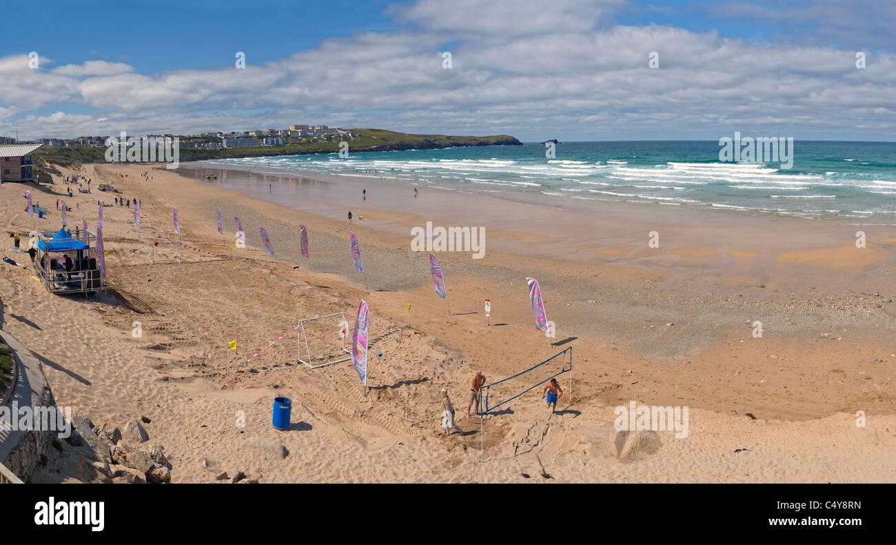 A panoramic view of Fistral Beach in Newquay Stock Photo - Alamy