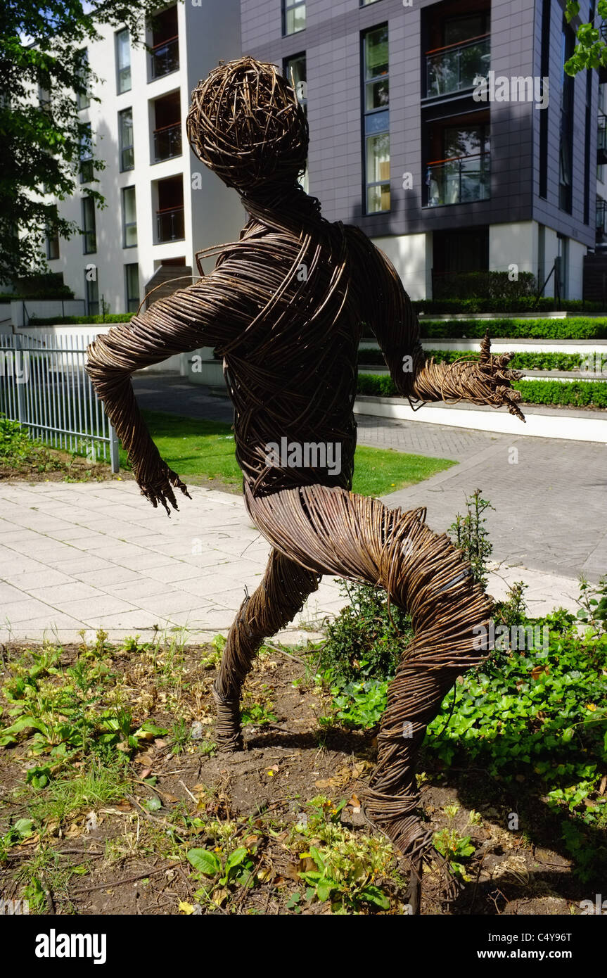 straw man and sculpture cannon hill park birmingham Stock Photo - Alamy