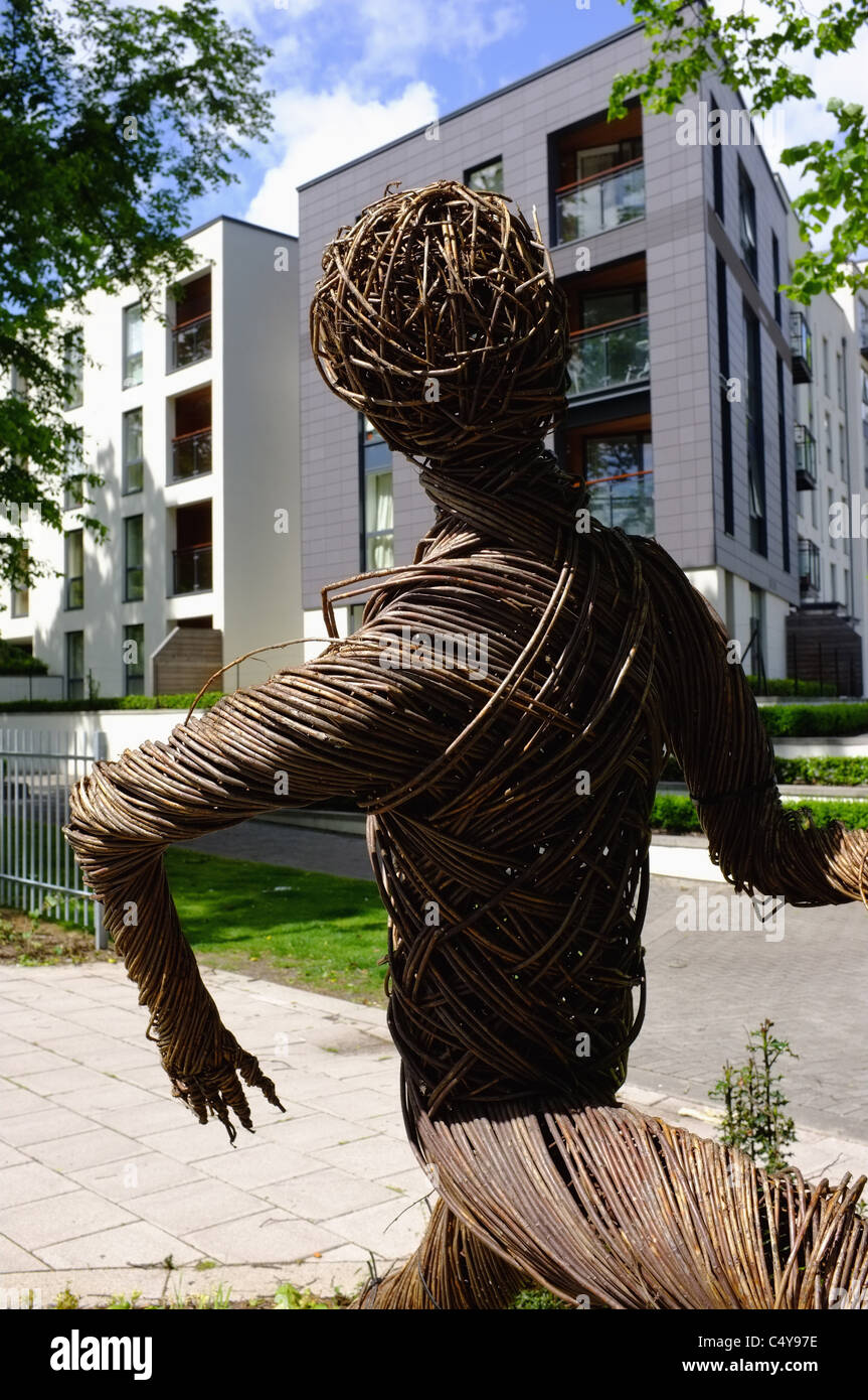 straw man and sculpture cannon hill park birmingham Stock Photo - Alamy