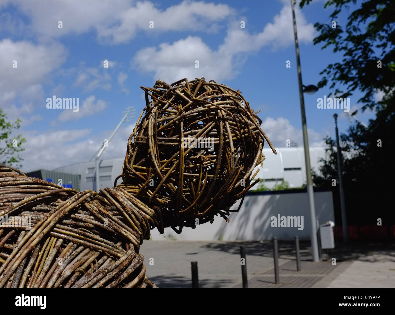 straw man and sculpture cannon hill park birmingham Stock Photo - Alamy
