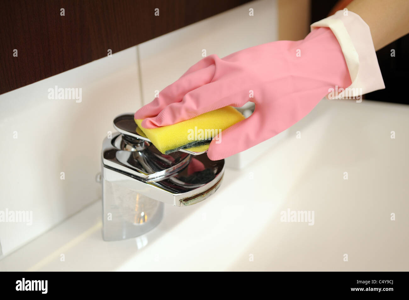 water tap is cleaned Stock Photo - Alamy