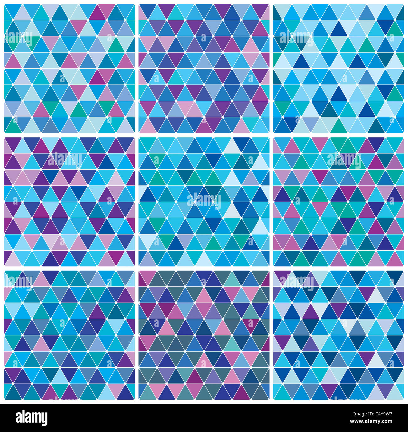 Bright blue winter triangle pattern set Stock Photo - Alamy