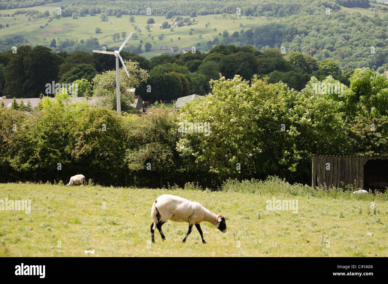wind turbine cotswolds farm Stock Photo - Alamy