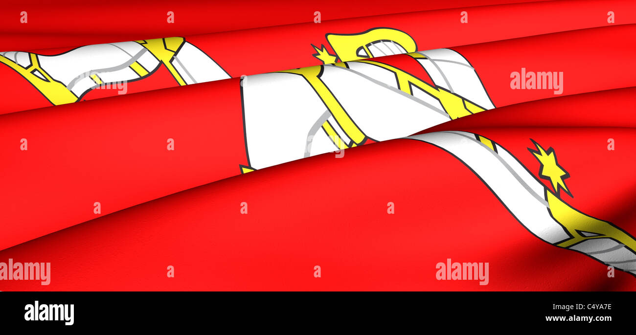 Flag of Man. Close up. Front view Stock Photo - Alamy