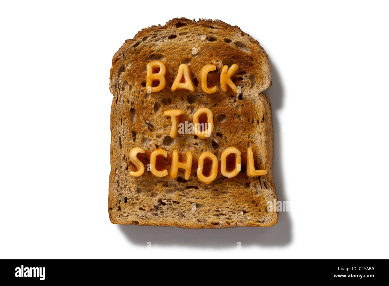 Back To School Alphabet Spaghetti on Toast Stock Photo - Alamy