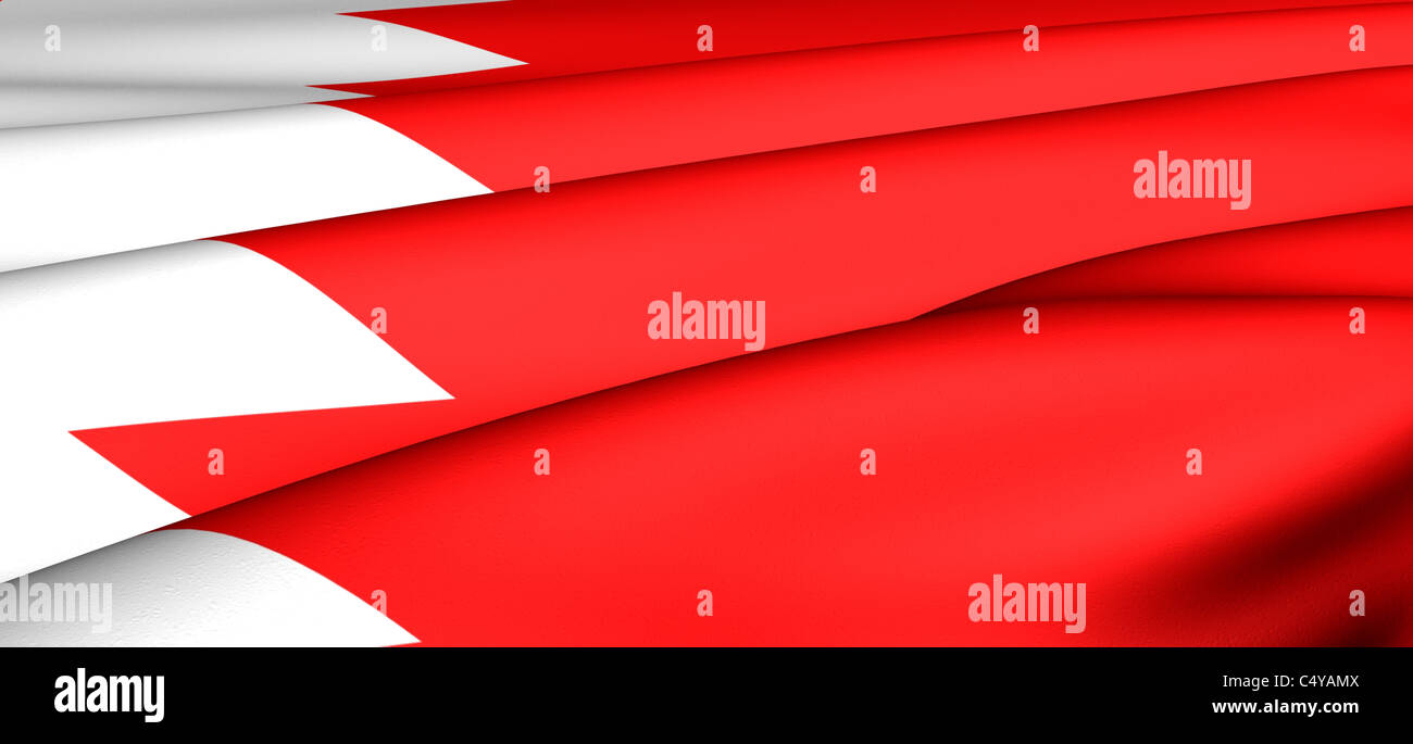 Flag of Bahrain. Close up. Front view Stock Photo - Alamy