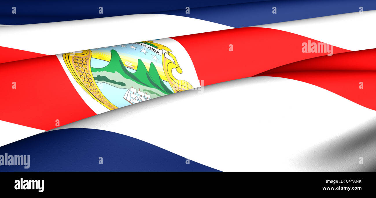 Flag of Costa Rica. Close up. Front view Stock Photo - Alamy