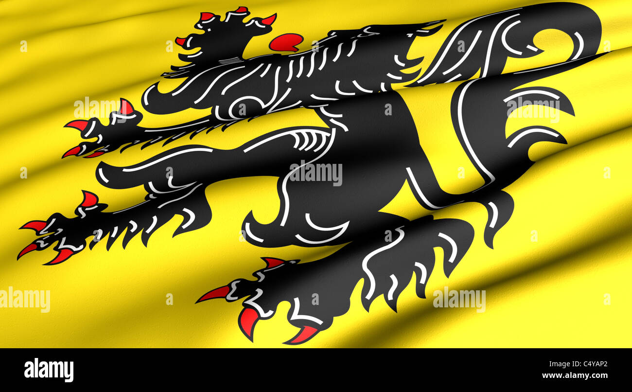 Flag of Flanders. Close up. Front view Stock Photo - Alamy
