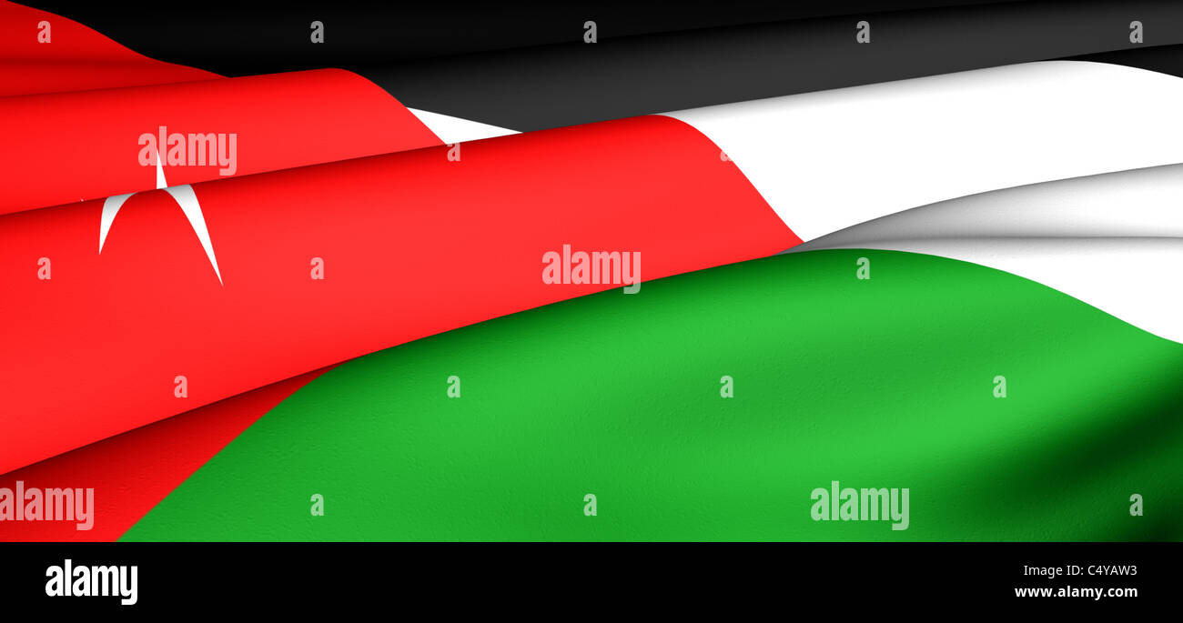 Flag of Jordan. Close up. Front view Stock Photo - Alamy