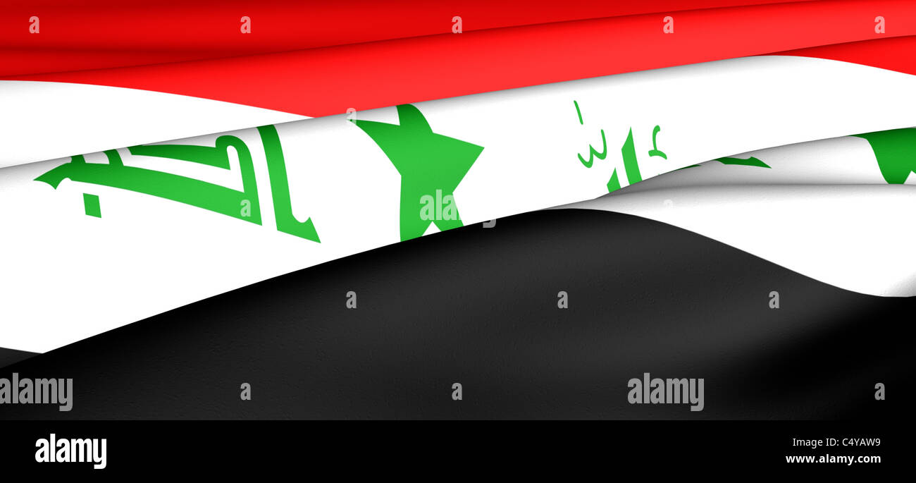 Flag of Iraq. Close up. Front view Stock Photo - Alamy