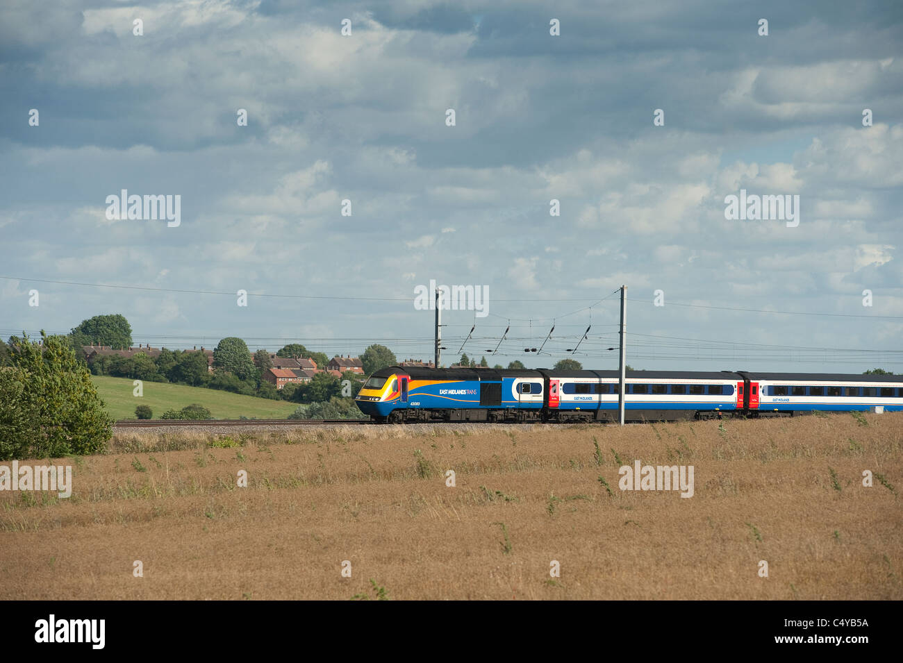 Class 43 HST train in East Midlands Trains livery travelling through ...