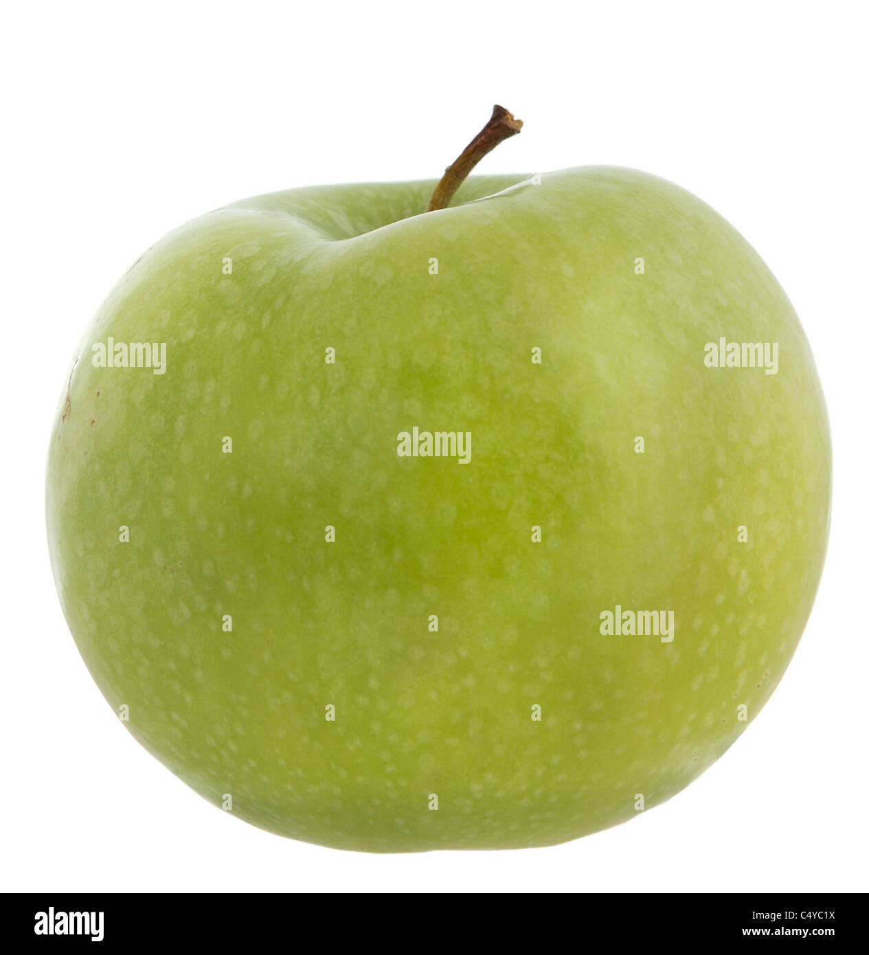 one green apple isolated over white Stock Photo - Alamy