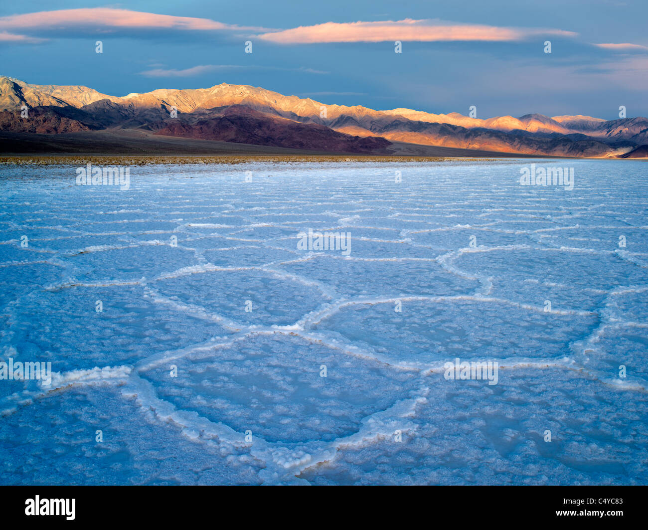 Salt polygons. Near Badwater. Death Valley National Park, California ...