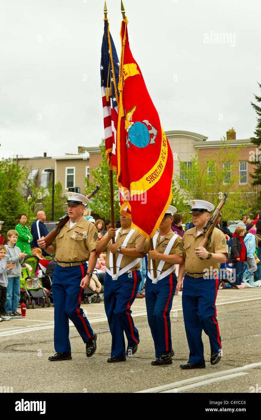 The Music Parade at the Tulip Time festival in Holland, Michigan, USA ...