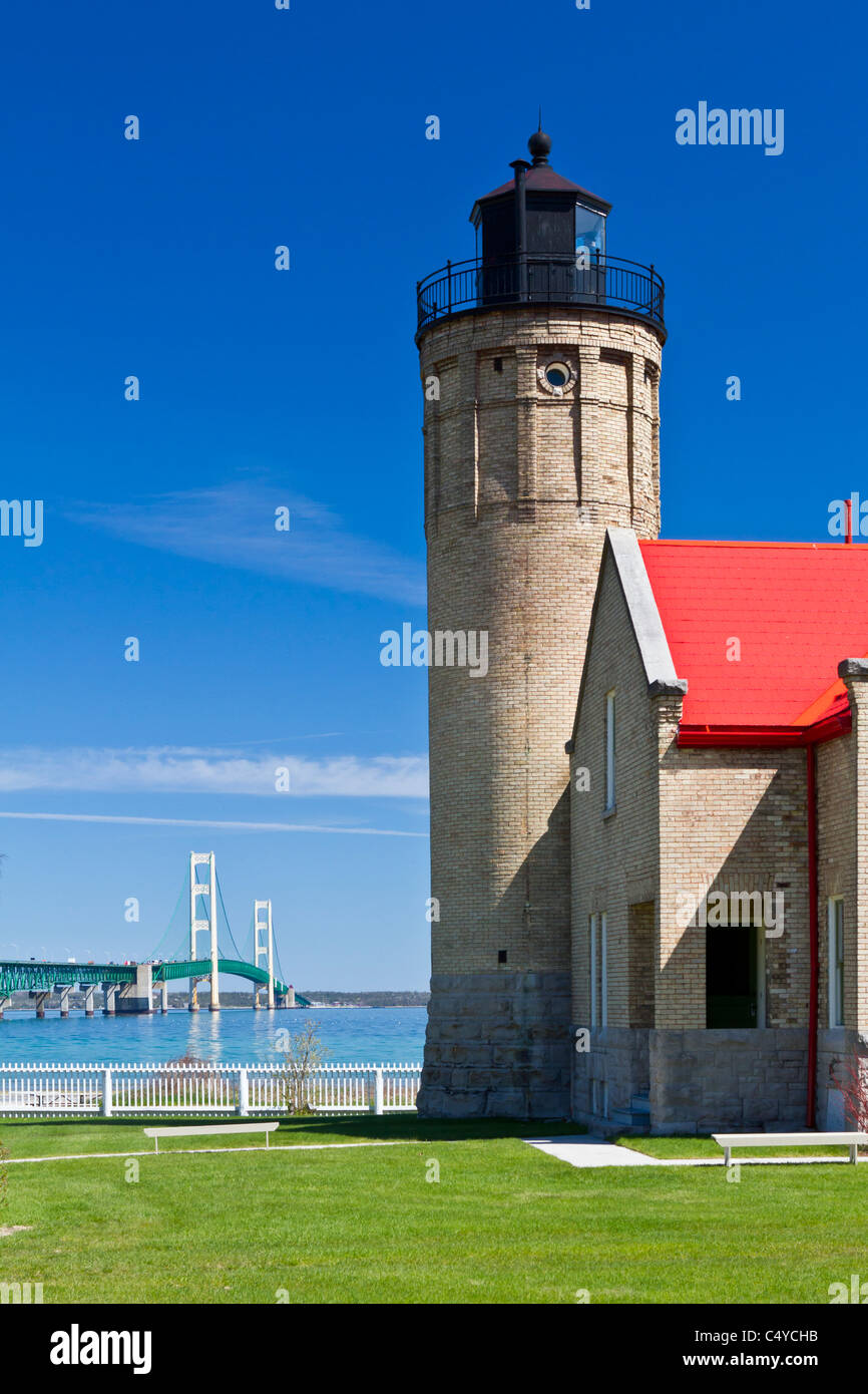 The Old Mackinac Point Lighthouse in Mackinac City, Michigan, USA Stock ...