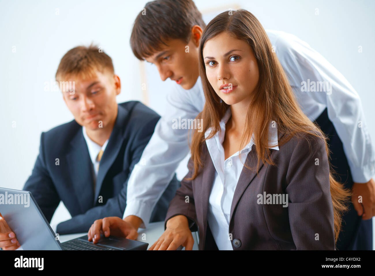 Group of young people working together Stock Photo - Alamy