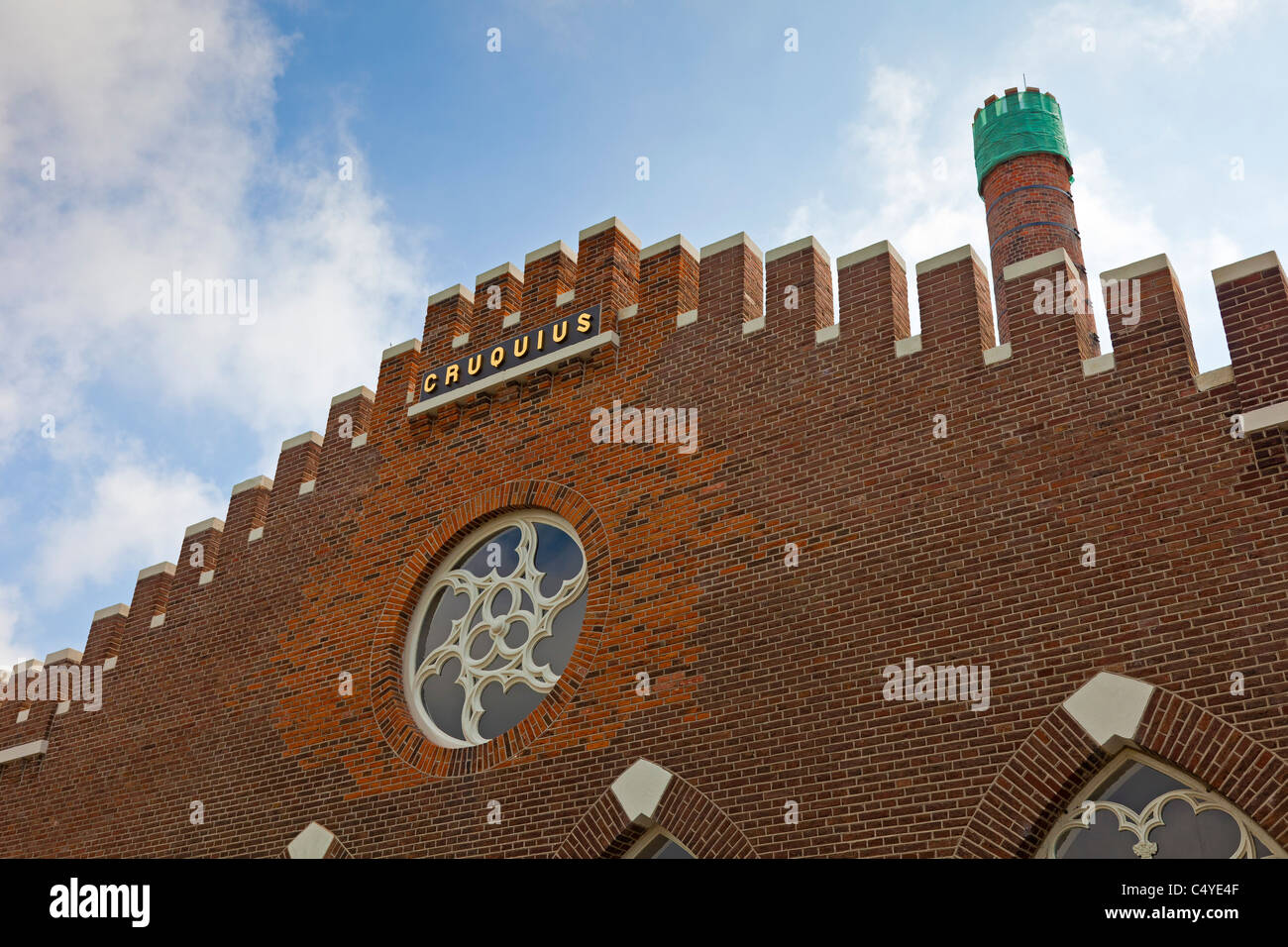 Exterior wall of De Cruquius steam powered water pumping station museum ...