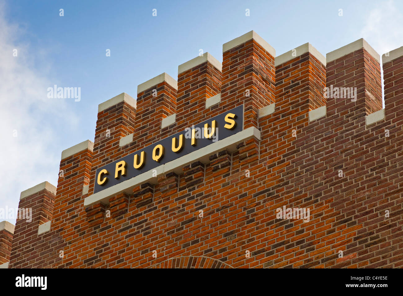 Exterior wall of De Cruquius steam powered water pumping station museum ...