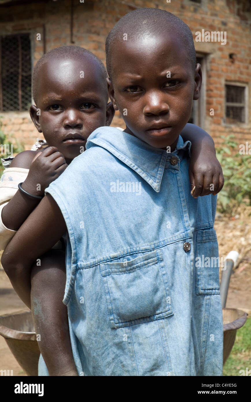 Two African Children in a village in Eastern Uganda Stock Photo - Alamy