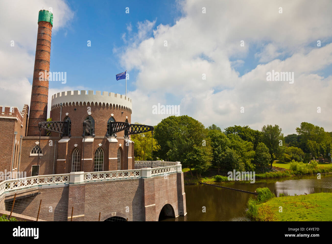 Exterior of De Cruquius steam powered water pumping station museum ...