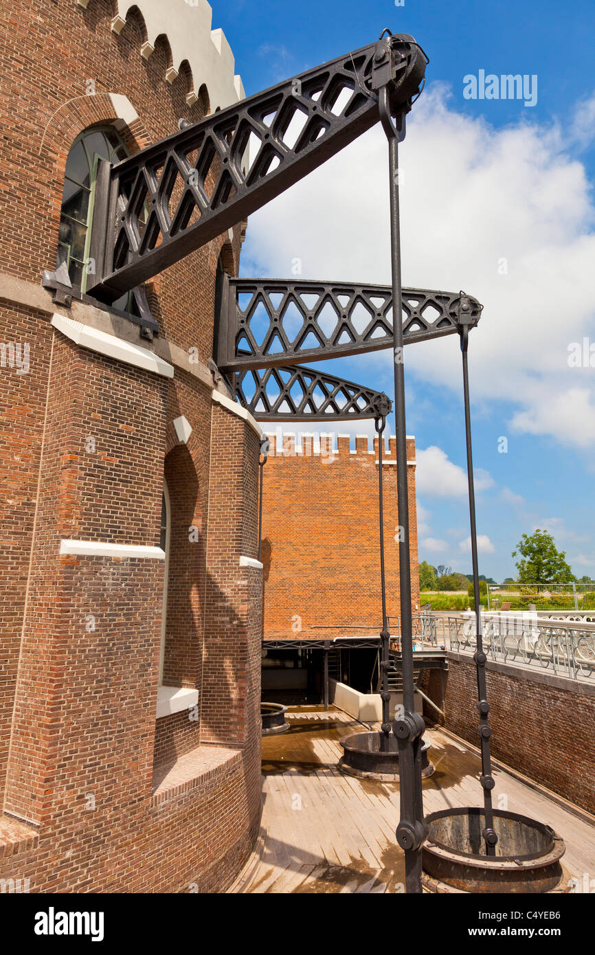 Beams and pumps of beam engine at De Cruquius steam powered water ...