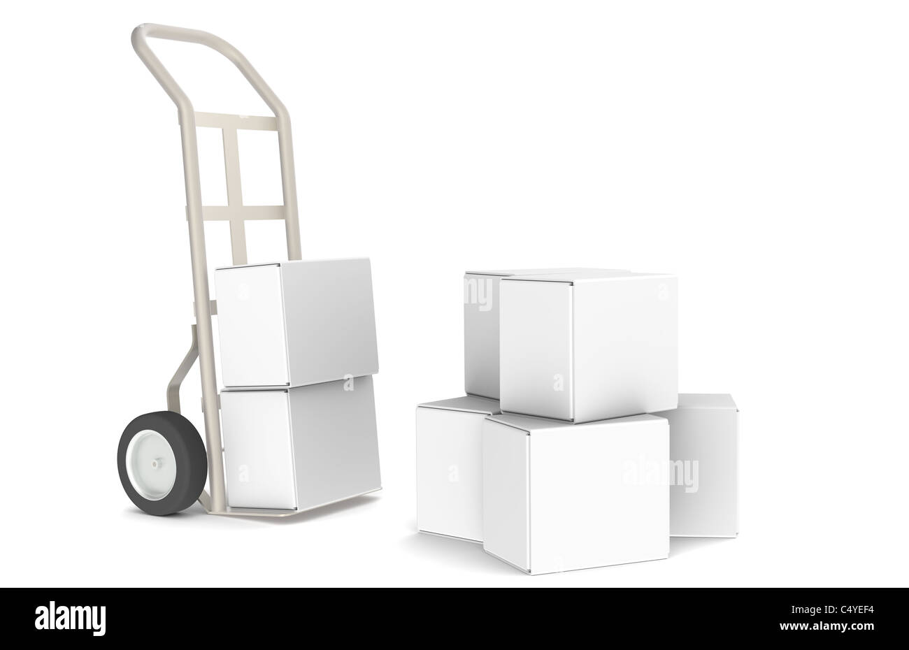 Hand Truck with boxes. Part of Warehouse and Logistics Series Stock ...