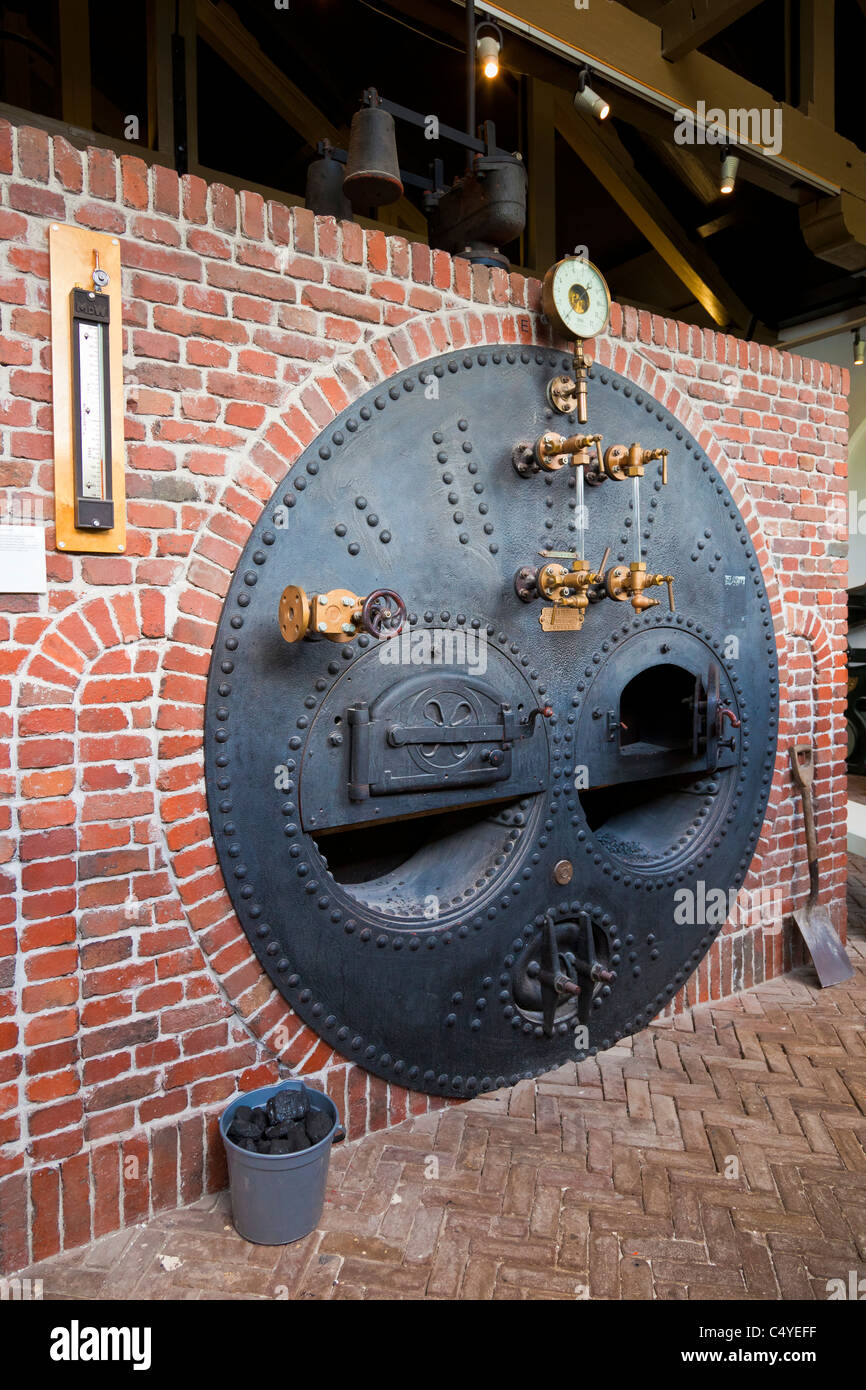 Boiler at De Cruquius steam powered water pumping station museum ...