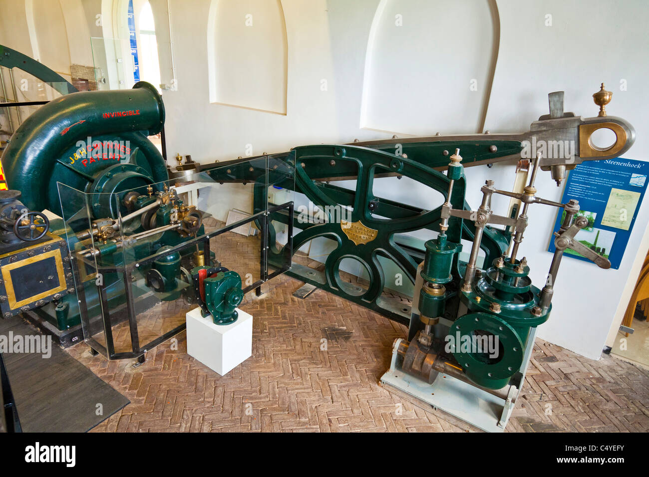 Display of horizontal beam engine at De Cruquius steam powered water ...