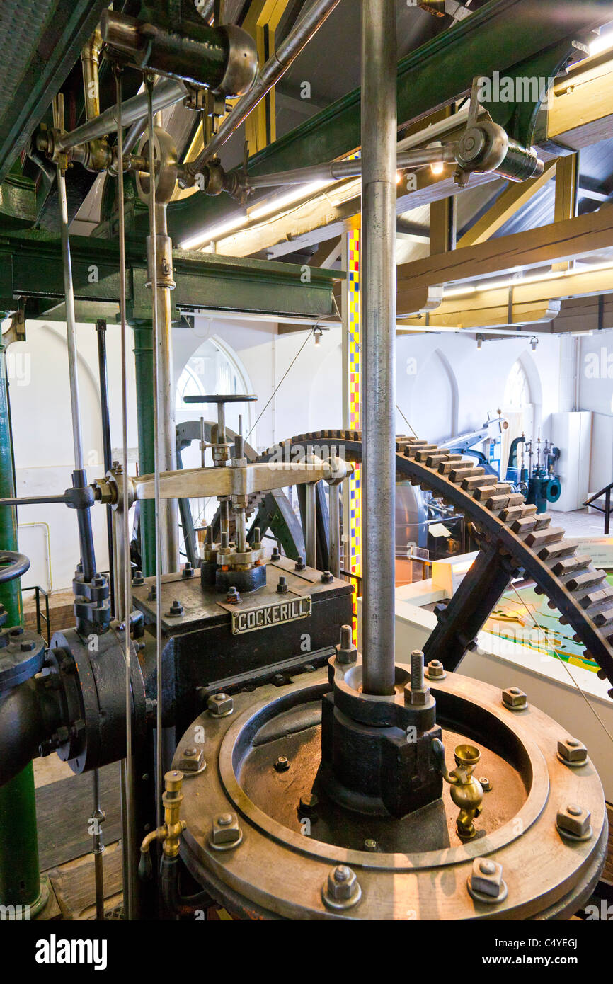 Display of old beam engine at De Cruquius steam powered water pumping ...