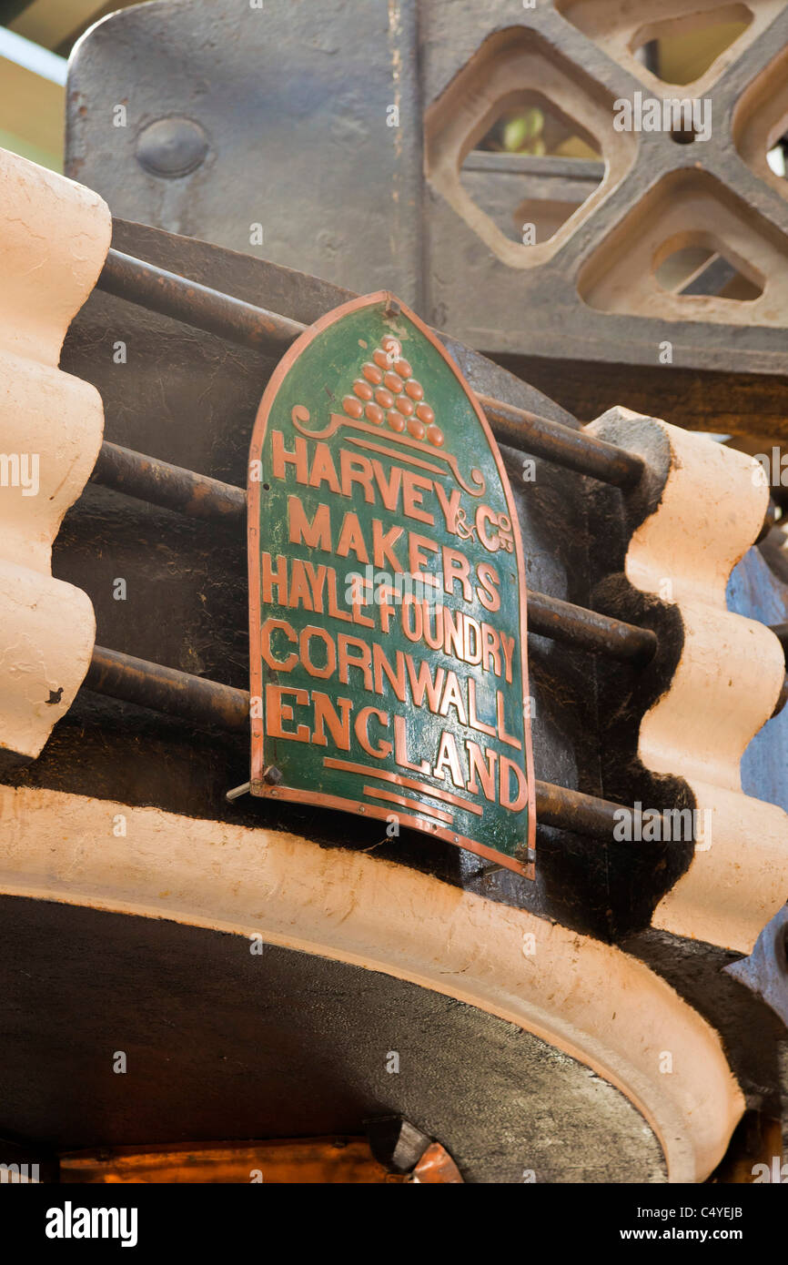 Harvey & Co maker's plate at De Cruquius steam powered water pumping ...