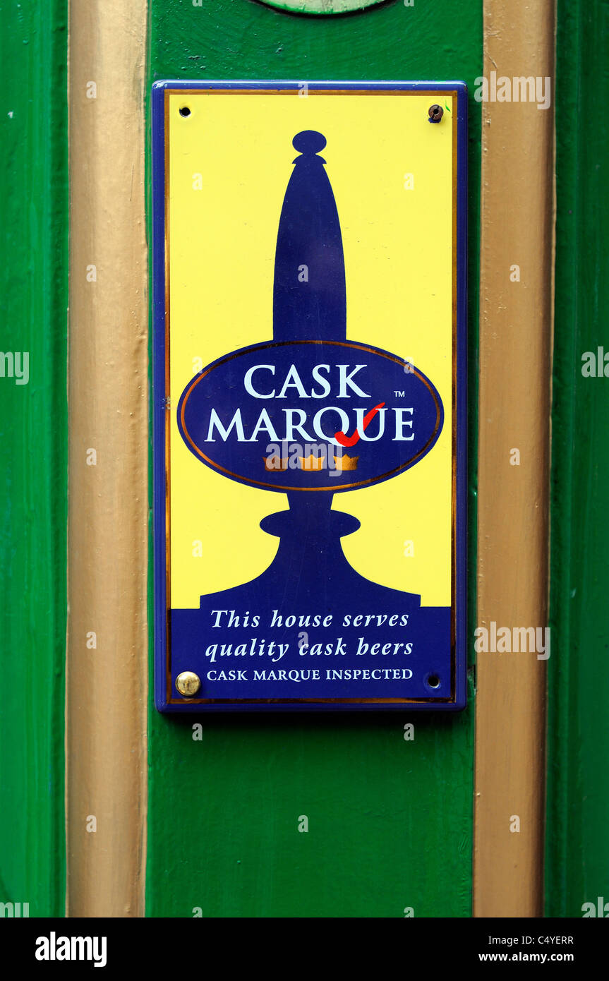 Cask Marque Quality Beer Sign Outside A Pub In Edinburgh Stock Photo ...