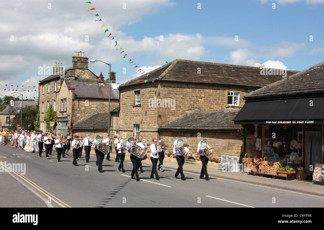 Procession in Bakewell at the start of Carnival Week Stock Photo - Alamy