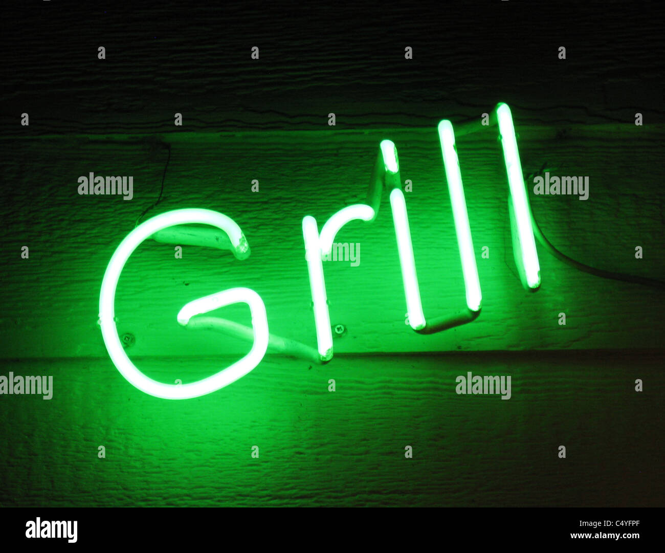 NEON SIGN - Grill Stock Photo - Alamy