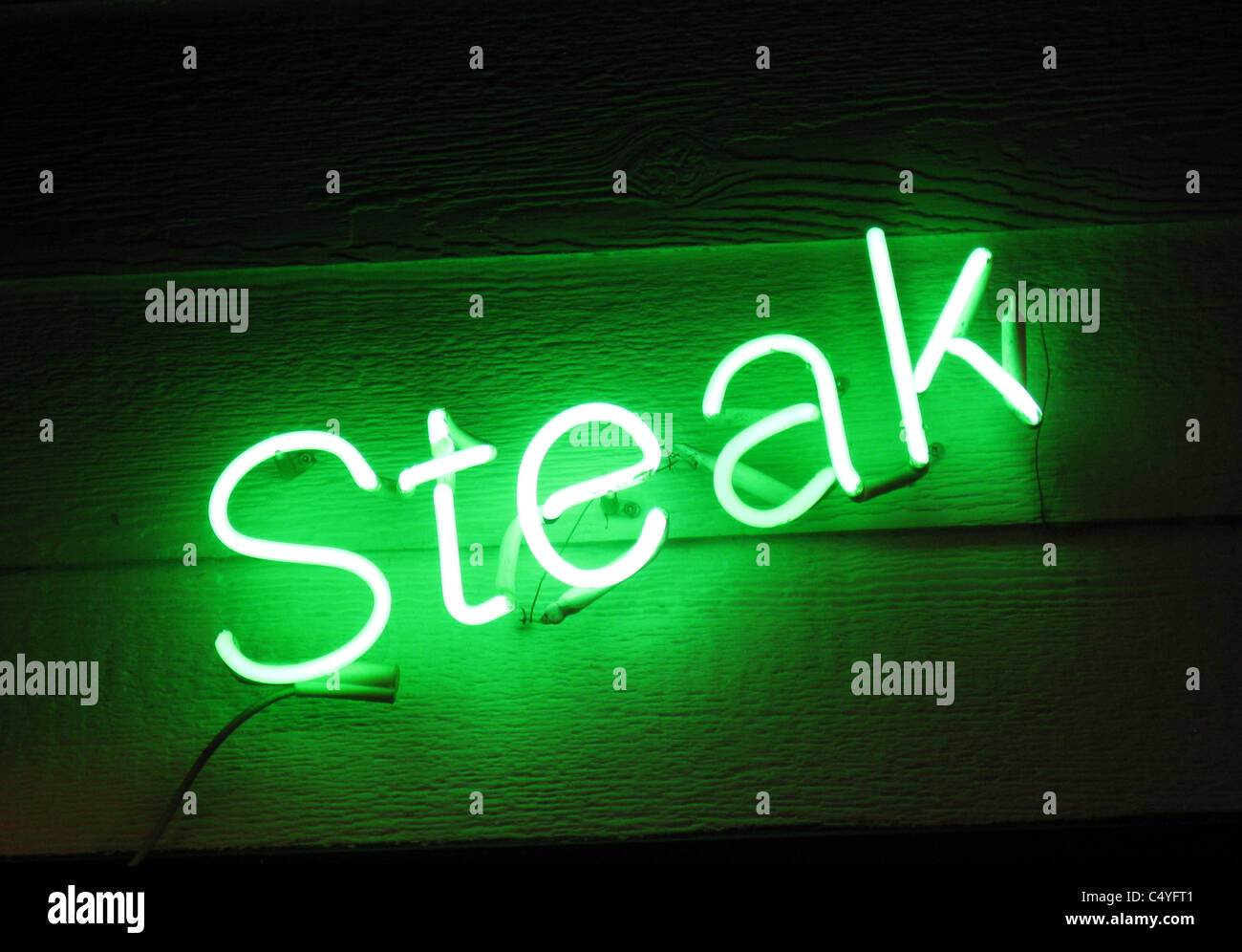 NEON SIGN - Steak Stock Photo - Alamy