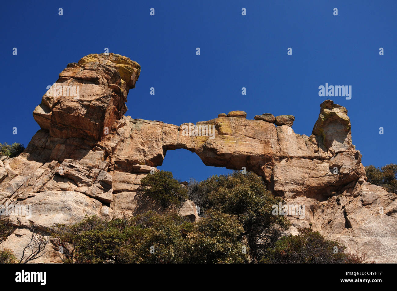 A natural rock arch on Mount Lemmon, Santa Catalina Mountains, Coronado ...