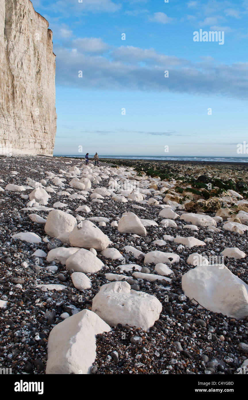 Birling Gap beach, East Sussex, England UK. Coastline English channel ...